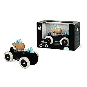 Janod Spirit Wood Car Push Toy - Rony Rhino - Ages 18 Months+ - J04492