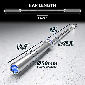 Regional Olympic 20kg Men’s Hard Chrome Barbell. Rated 1500lbs for Weightlifting and Powerlifting.