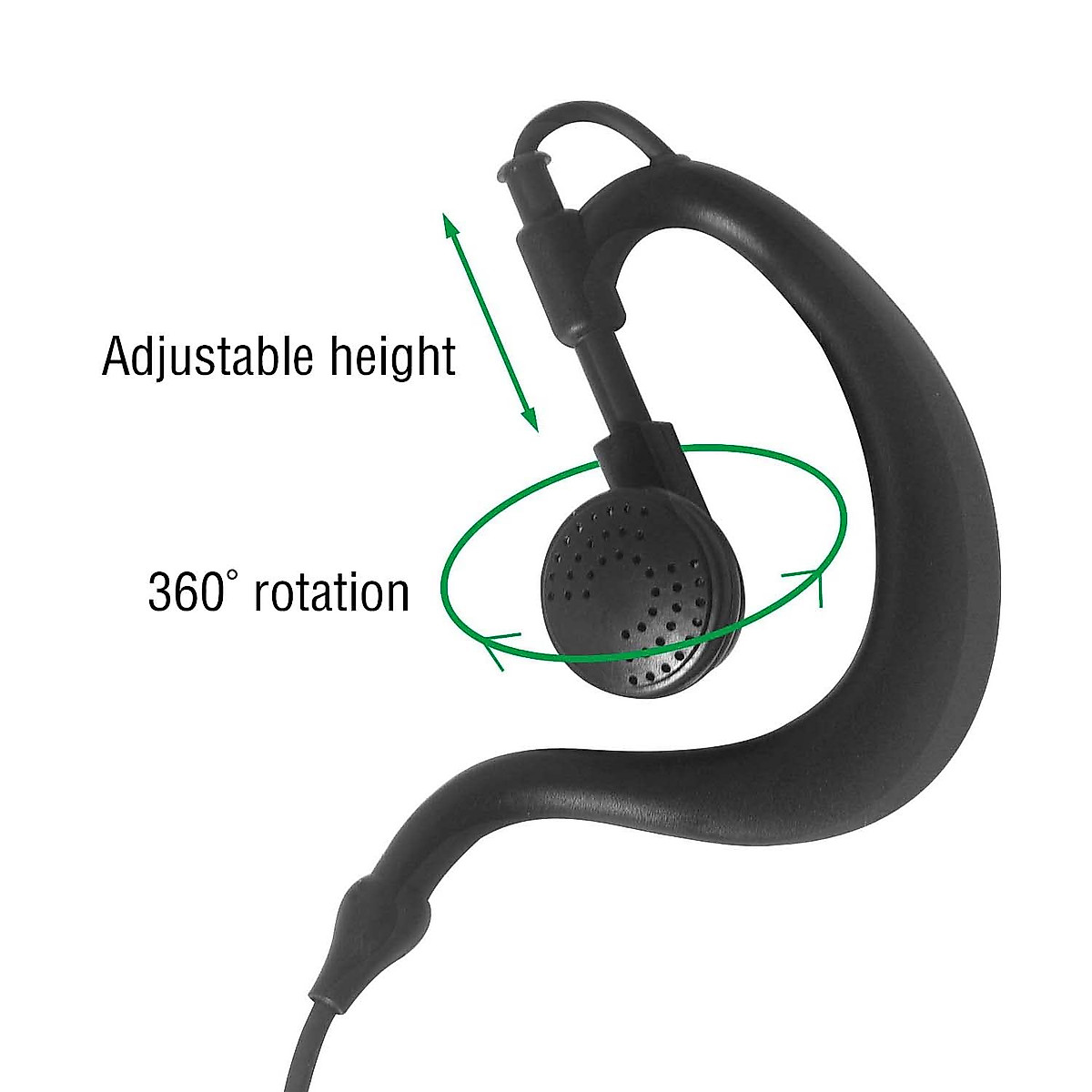 KANMIT Kenwood Earpiece Headset for Baofeng Walkie Talkie uv-5r uv-9r bf-888s bf-f8hp tk-2202 tk-2402 tk-3402 nx-200 nx-320 Icom Retevis Radio with PU G Shape Spring Wire ear-hook and PTT mic (2 pack)