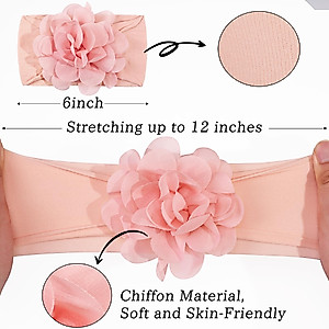 CÉLLOT 20 Colors 4 Inch Chiffon Flower Baby Girls Headbands Soft Elastic Nylon Hairbands for Newborn Infant Toddler Girls Kids