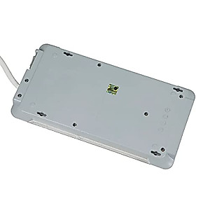 Monoprice Power & Surge - 12 Outlet Surge Protector Power Strip With 2 Built In 2.1A USB Charger Ports - 6 Feet - White | Cord UL Rated, 3,420 Joules With Grounded And Protected Light Indicator