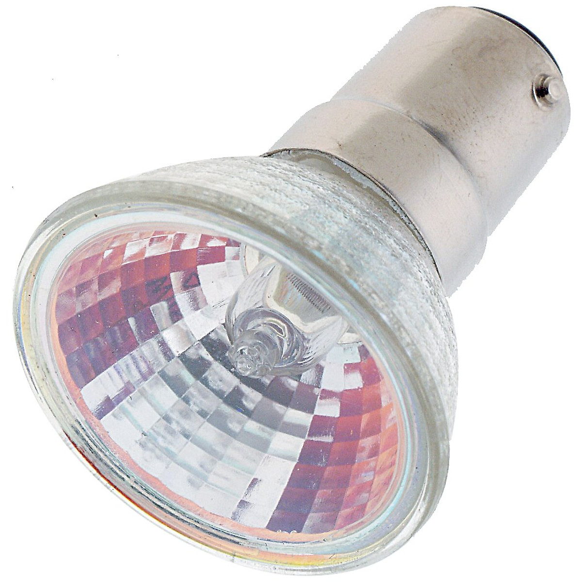 Satco S1952 20 Watt MR11 Halogen DC Bayonet Base 12 Volt Clear NFL 24 Beam Pattern No Harmful Ultraviolet Rays Light Bulb, With Lens, Warm White