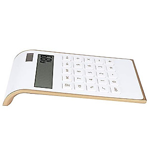 Financial Calculator, Portable 10 Digits Calculator Solar Calculator, Convenient for Carrying, for Office Home(White)
