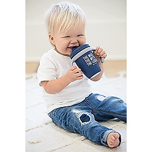 Bella Tunno Happy Sippy Cup – Transition Sippy Cups for Baby 6 Months and Older, Baby and Toddler Sippy Cups with Removable Handles and Non-Toxic, BPA Free Silicone, The Man, 8 oz