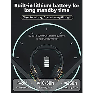 Active Noise Cancelling Headphones, EL-A2 Bluetooth Headphones with Detachable Microphone, Rechargeable Foldable Swivel Ear Pad, Deep Bass, Wired/Wireless Headphones, 30 Hours Playtime for Travel/Work