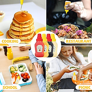 Wpxmer 12 PCS Mini Ketchup Bottles, Empty Plastic Salad Dressing Container, Squeeze Bottles for Bento Box Accessories