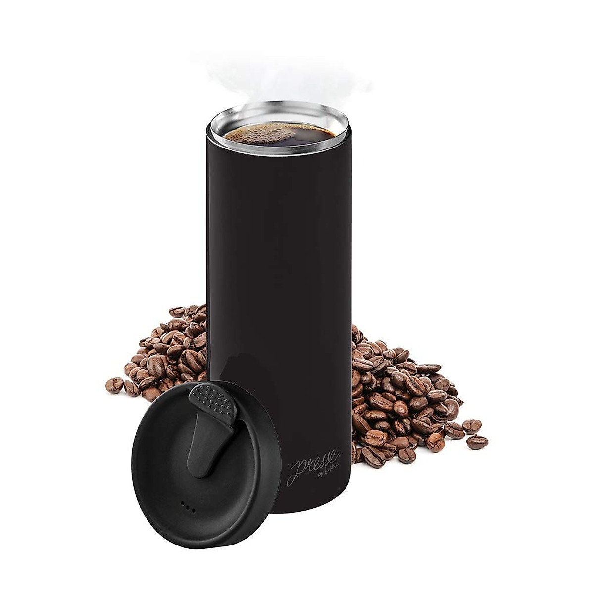 bobble French Coffee Presse, On-The-Go use, Quick Brew, Slim Design, Triple Wall Insulation, 14 oz (Black)
