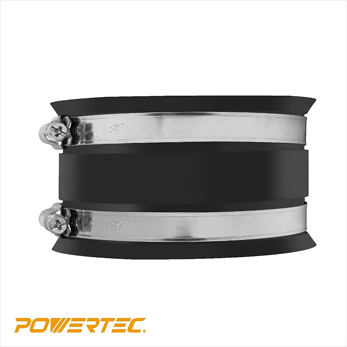 POWERTEC 70149-P9 4 Inch Dust Control Flex Cuff with Steel Hose Clamps, Hose Connector Rubber Cuff Coupler for Woodworking Dust Collection Fittings, Dust Collector Accessories & Machinery, 9 PK