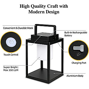 HFVLITE Cordless Table Lamp Waterproof Portable Garden Light Touch-Sensitive LED Night Light Outdoor Rechargeable Hand Lamp, Dimmable Desk Light Battery Operated for Garden, Patio, Yard, Path