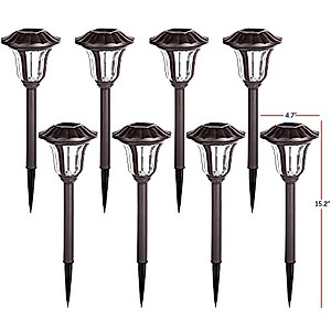 GIGALUMI Solar Pathway Lights, 8 Pack Bright Solar Garden Lights, Solar Powered Walkway Lights, Solar Lights Outdoor Waterproof Solar Path Lights for Yard, Patio, Driveway (Cold White)…