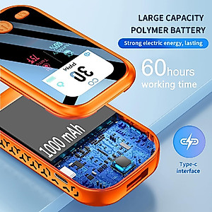 CEKKIENA [3-in-1] Carbon Monoxide Detector Portable Mini Air Quality Monitor with Lanyard Alarm CO Gas Meter Temperature Humidity Sensor Built-in 1000mAh Battery, Indoor/Outdoor (Orange)