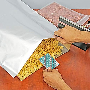 Dry-Packs 5-Gallon, 20"x30" Mylar Bags and 2000cc Oxygen Absorbers, 10 Pack - for Food Shipping & Storage,Silver,MB20x30-2000CC-10PK-ALT1