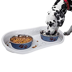 PETMAKER Pet Food Mat – Non-Skid Placemat with Raised Edge for Dog or Cat Food and Water Bowls to Prevent Spills and Messes During Feeding, Pet Supplies