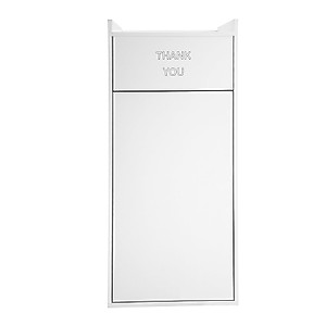 Yellulu Commercial-Grade Trash Receptacle, 27.24Qt Restaurant Fast Food Trash Bin,Wooden Restaurant Trash Can Cabinet | with Tray Top | Swing-Open Door Design | Foldable Canvas Trash Bag | White