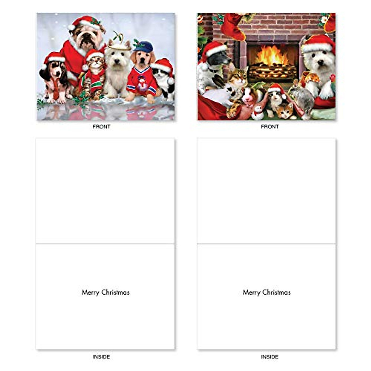 The Best Card Company - Variety Pack of 20 Christmas Greeting Cards with Envelopes, Humor Holiday Assortment for Men and Women (10 Designs, 2 Each) Merry Christmas to Zoo AM6652XSG-B2x10