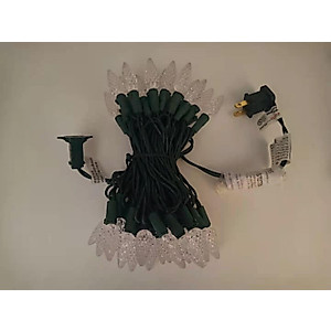 FY LTD Strawberry 18 ft 2pcs*LED50 Cool White Christmas Light String C6 Lighting Christmas Tree Decoration Court Garden Decoration Party Indoor and Outdoor Decoration (2, Cool White)