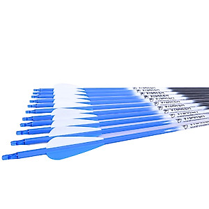 VNAKER Archery 30Inch Carbon Arrow for Compound & Recurve Bow Hunting, 12 Pcs Arrow (Blue)