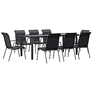 WFAUIBR Dining Set 9 Piece Patio ，Outdoor Furniture Set，Chat Conversation Tables and Chairs，for Bedroom, Living Room, Coffee Shop，Porch Garden，9 Piece 78.7"