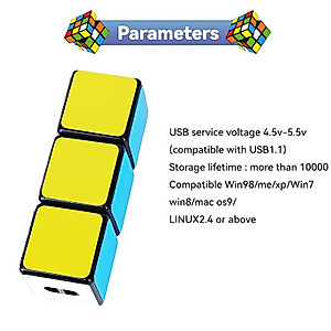 LEIZHAN Cute USB Flash Drive Computer Memory Stick USB Pendrive for Teachers, Students, Family and Friends (64GB, Magic Cube)