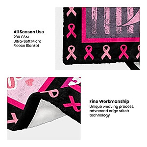 Breast Cancer Awareness Accessories Breast Cancer Gifts for Women Breast Cancer Survivor Gifts for Women Mothers Day Chemo Gifts for Women Breast Cancer Awareness Decorations Blanket 60x50 Inch