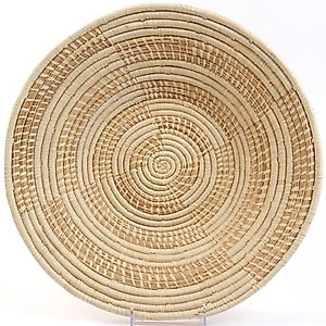 Fair Trade Uganda African Bukedo & Raffia Bowl #UR4616, 15-16" Across