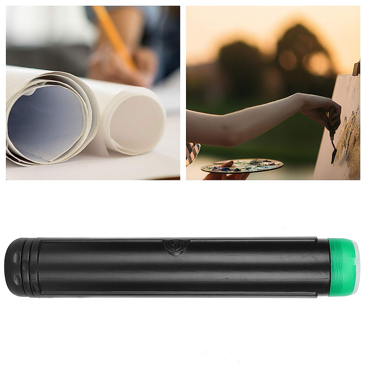 BHDD Document Poster Tube, 19.3in to 43.3in Telescoping Drafting Tube, Thickened Plastic Storage Tube with Adjustable Shoulder Strap for Storing Poster, Document, Painting, Blueprint, Drafting, etc