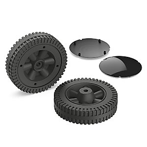 BiLLNE 2 Pack 6 Inch BBQ Grill Wheels Replacement for Charbroil Kenmore 80008428 4154569 BBQ Grill Plastic Grill Wheels G206-0025-W1Add Protective Cover Black