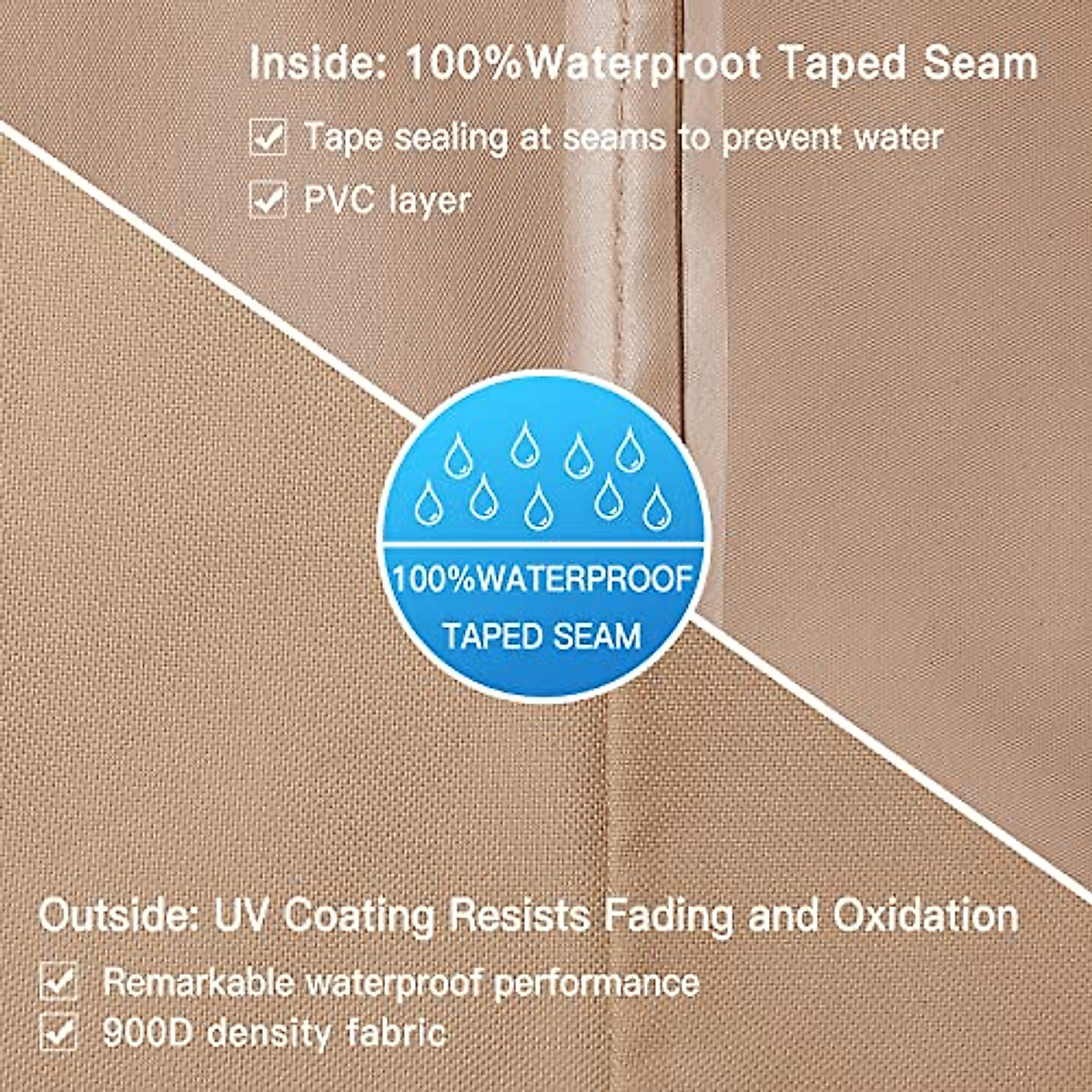 Fire Pit Cover - 30 Inch 32 Inch Strong Fade-Resistant Tear-Resistant UV-Resistant Waterproof Heavy Duty 900D Material Fire Table Cover Square for Outdoor Fire Pit Table - Brown
