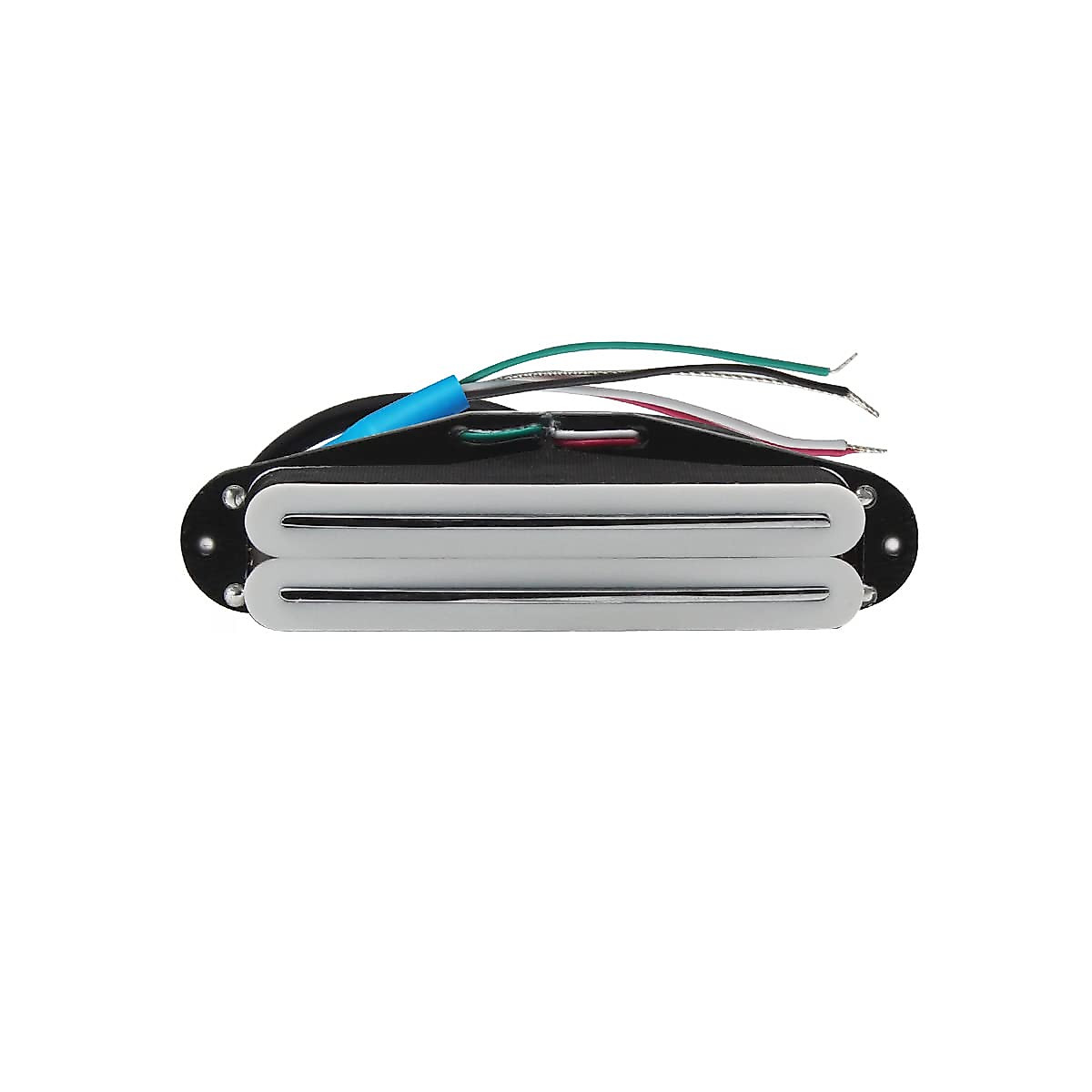 FLEOR Alnico 5 Hot Dual Rail Humbucker Single-Coil-Sized Pickup 9-10K Humbucker Pickup White Fit Strat Guitar Part