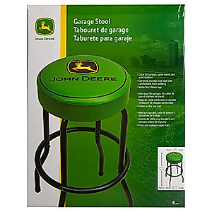 Plasticolor 004792R01 John Deere Logo Garage and Game Room Stool with Matte Green Top and Black Legs