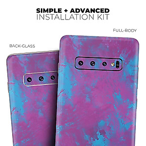 DesignSkinz Purple and Blue Paintburst Protective Vinyl Decal Wrap Skin Cover Compatible with The Samsung Galaxy S20 (Screen Trim & Back Glass Skin)