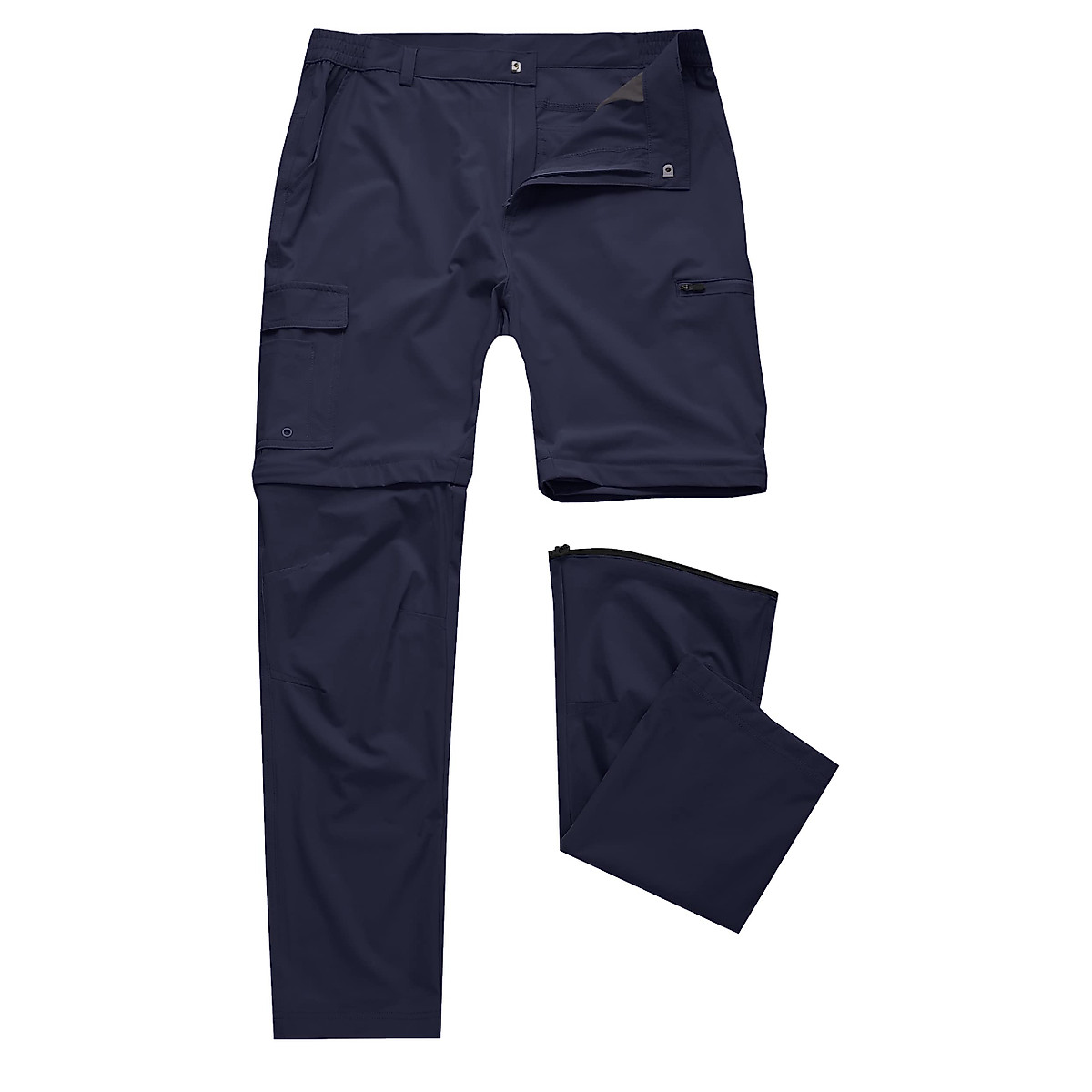 Mens Hiking Convertible Pants Waterproof Lightweight Quick Dry Zip Off Fishing Travel Safari Outdoor Cargo Work Trekking Trousers Navy 36