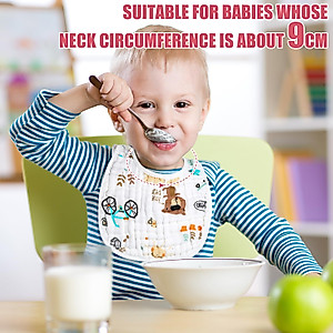 Hicarer 36 Pack Muslin Baby Bibs Bulk Adjustable Newborn Toddler Drool Snap Bibs 8 Layers Cotton Baby Boy Girl Bibs (U Shape)