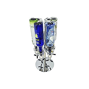 Revolving Alcohol Caddy - 6 Bottles - Liquor Holder Beverage Cocktail Shot Dispenser