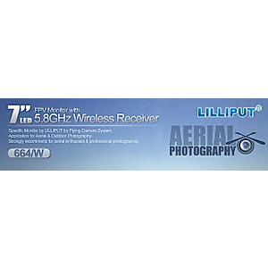 Lilliput 664/w 7" IPS Screen 1280x800 5.8ghz Fat Shark Receiver for Hd Fpv Monitor W/sunhood for FPV or Aero Photography 16:9 or 4:3 Adjustable Display Ratio, No Blue Screen Outdoor Works with DJI Phantom Drones Quadcopter By Viviteq INC