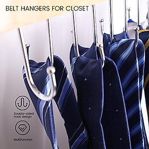 JOHOUSE Belt Hanger for Closet, Belt Rack Belt Organizer 14 Hooks Belt Holder for Storage Max 42 Belts 360°Rotating for Bra Tie Tank Top