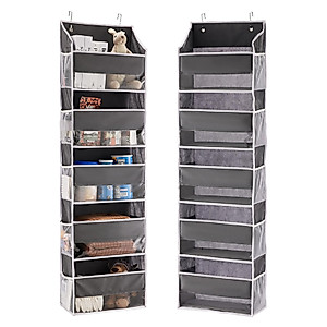 YOUDENOVA Over the Door Organizer, 5-Shelf Door Storage for Bathroom, Dorm, College, Hanging Door Organizer, Baby Organizer for Diapers 1 Pack, Grey