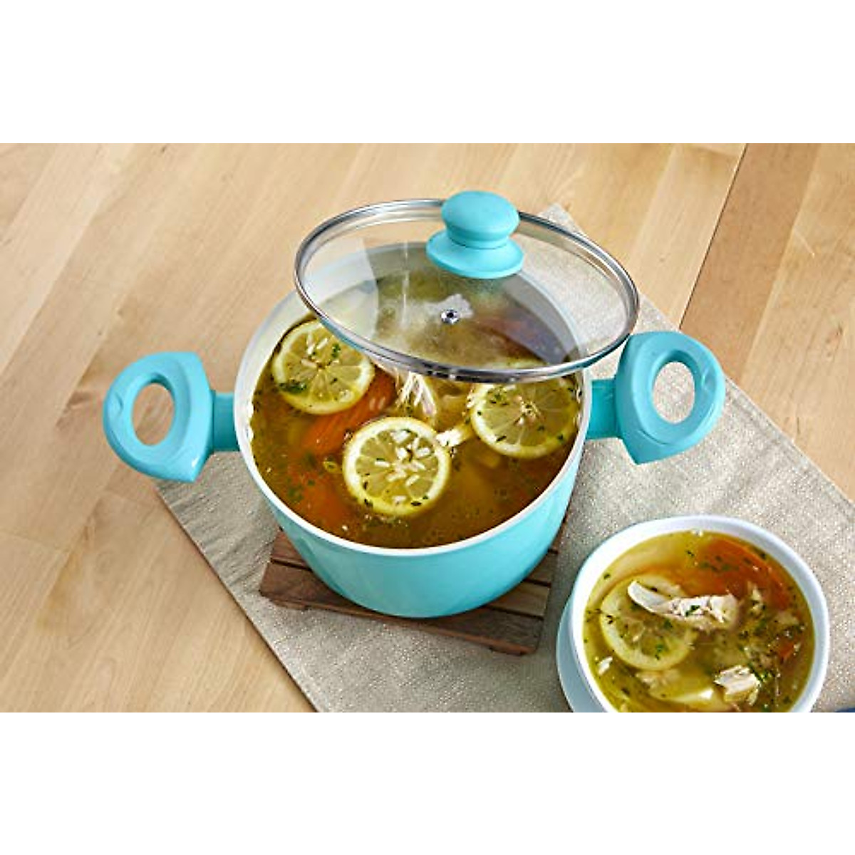 IMUSA USA IMU-30055 Stock Pot, 6.5Qt, Teal