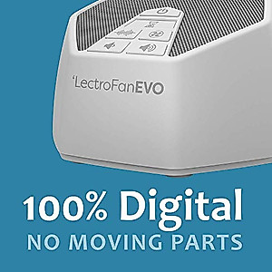 LectroFan Evo White Noise Sound Machine with 22 Unique Non-Looping Fan & White Noise Sounds & Sleep Timer, 1 Count
