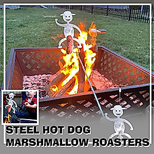 Monoc, Steel Hot DogMarshmallow Roasters - Funny Women Men Shaped Stainless Steel Camp Fire Roasting Stick - Funny Metal Craft Skewer Stick - Barbecue Forks for Bonfire Campfire and Grill (C)