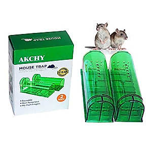 Humane Mouse Trap - Mouse Traps That Work – Best Mouse, Mice and Rat Trap Plastic Traps Live Catch and Release Rodents, Safe Around Children and Pets (2Packs)