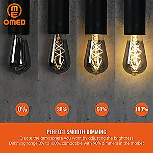Dimmable LED Edison Light Bulbs, Smoky Grey Vintage Lightbulbs 60 Watt Equivalent 2700K Soft Warm White, ST64 600LM Vanity Light Bulbs With E26 Base for Bathroom, Bedroom, Living Room and Kitchen