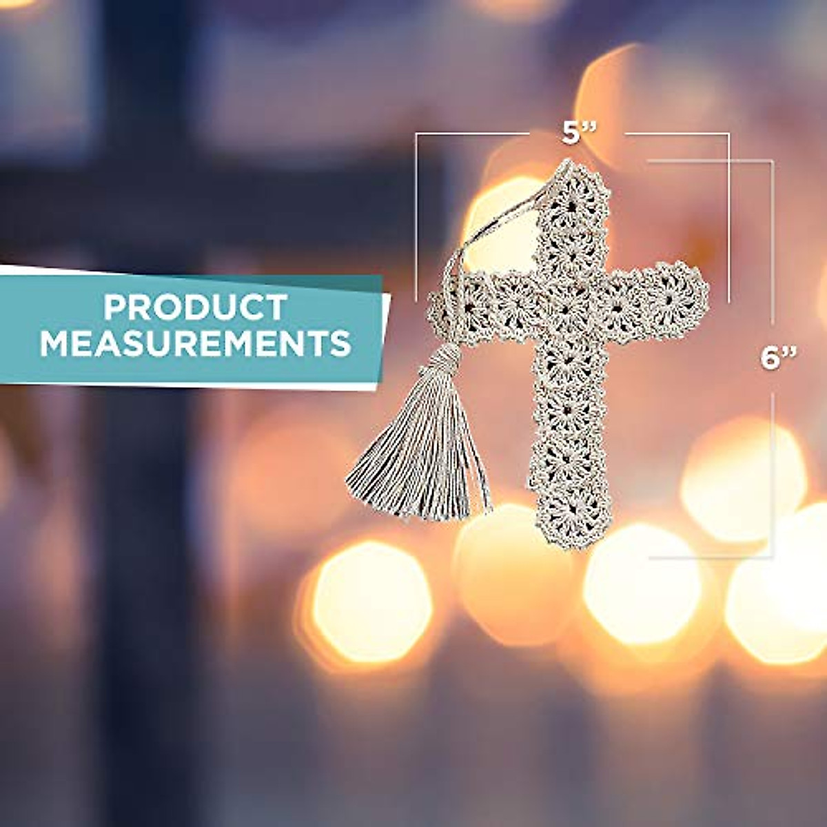 Crocheted Cross Bookmarks (Set of 12) Religious Church Gifts and Bible Study Supplies