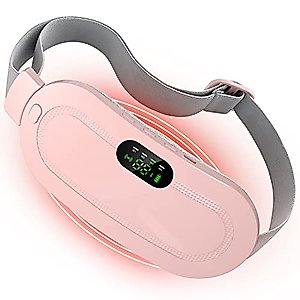 Funnywhale Menstrual Heating Pad,Period Heating Pad for Cramps with 3 Heat Levels and 4 Vibration Massage Modes,Stomach Heating Pad for Women and Girl Light Pink