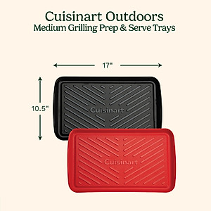 Cuisinart CPK-200 Grilling Prep and Serve Trays, Black and Red Large 17 x 10. 5