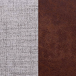 Nathan James Harlow Modern Wall Mount Hanging Upholstered Headboard, Queen, Gray with Brown Faux Leather Straps