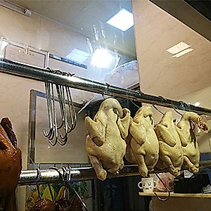 Tinsow 4 PCS 5.1 Inch Meat Hooks S-Hook Stainless Steel Meat Processing Butcher Hook Pot Hooks for Bacon Hams Meat Processing Butcher Hook Hanging Drying BBQ Grill Cooking