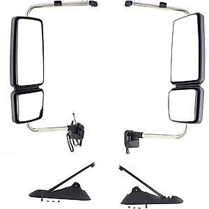 Kool Vue Driver & Passenger Side Power Heated Mirrors for International Durastar 2013 With Signal Light Chrome