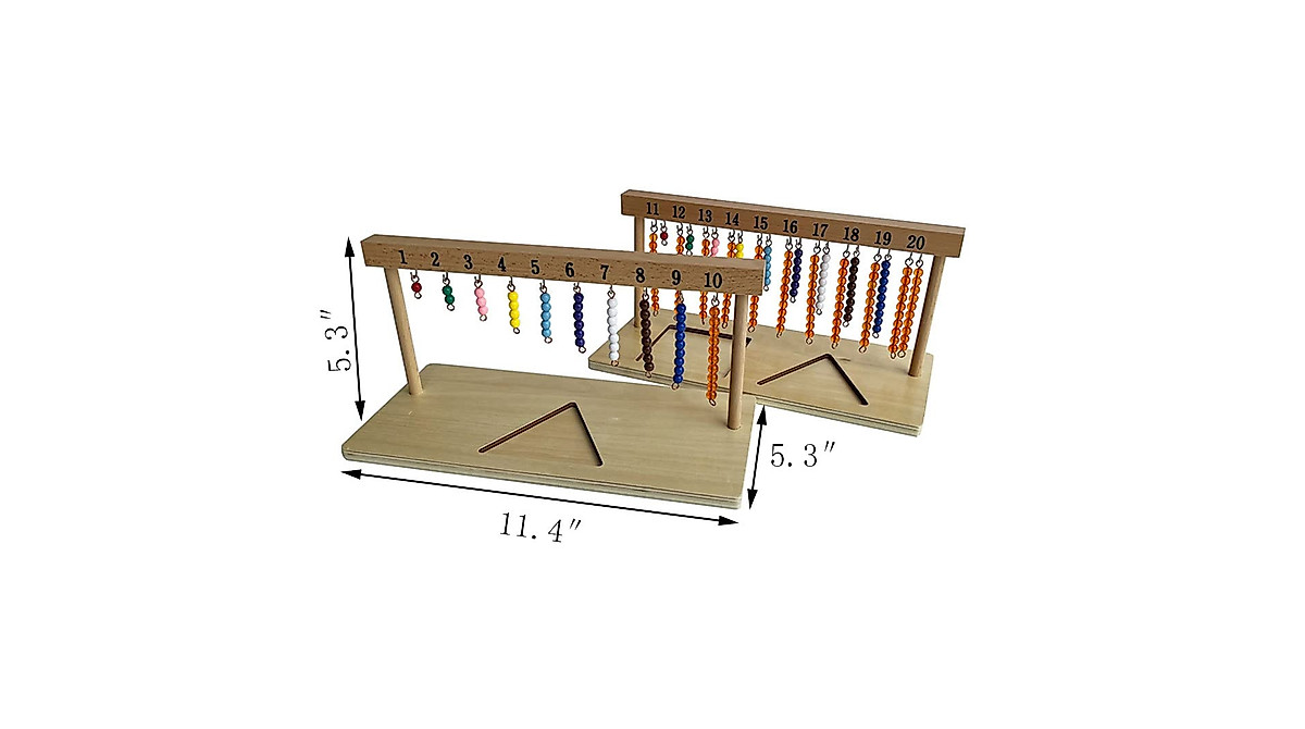Kghios Montessori Math Toys Materials for Toddlers 1-20 Beaded Hanger ...