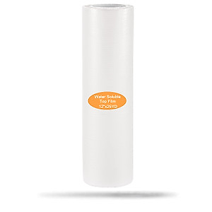 New brothread Light Weight Clear Wash Away - Water Soluble Embroidery Topping Film - 12" x 25 Yd roll - Cut into Various Sizes for Machine Embroidery and Hand Sewing